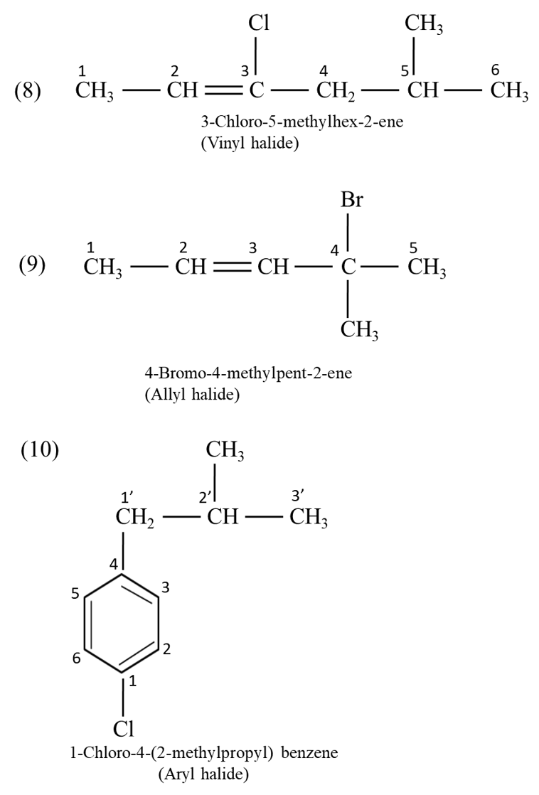 Name the following halides according to iupac system and classify them ...